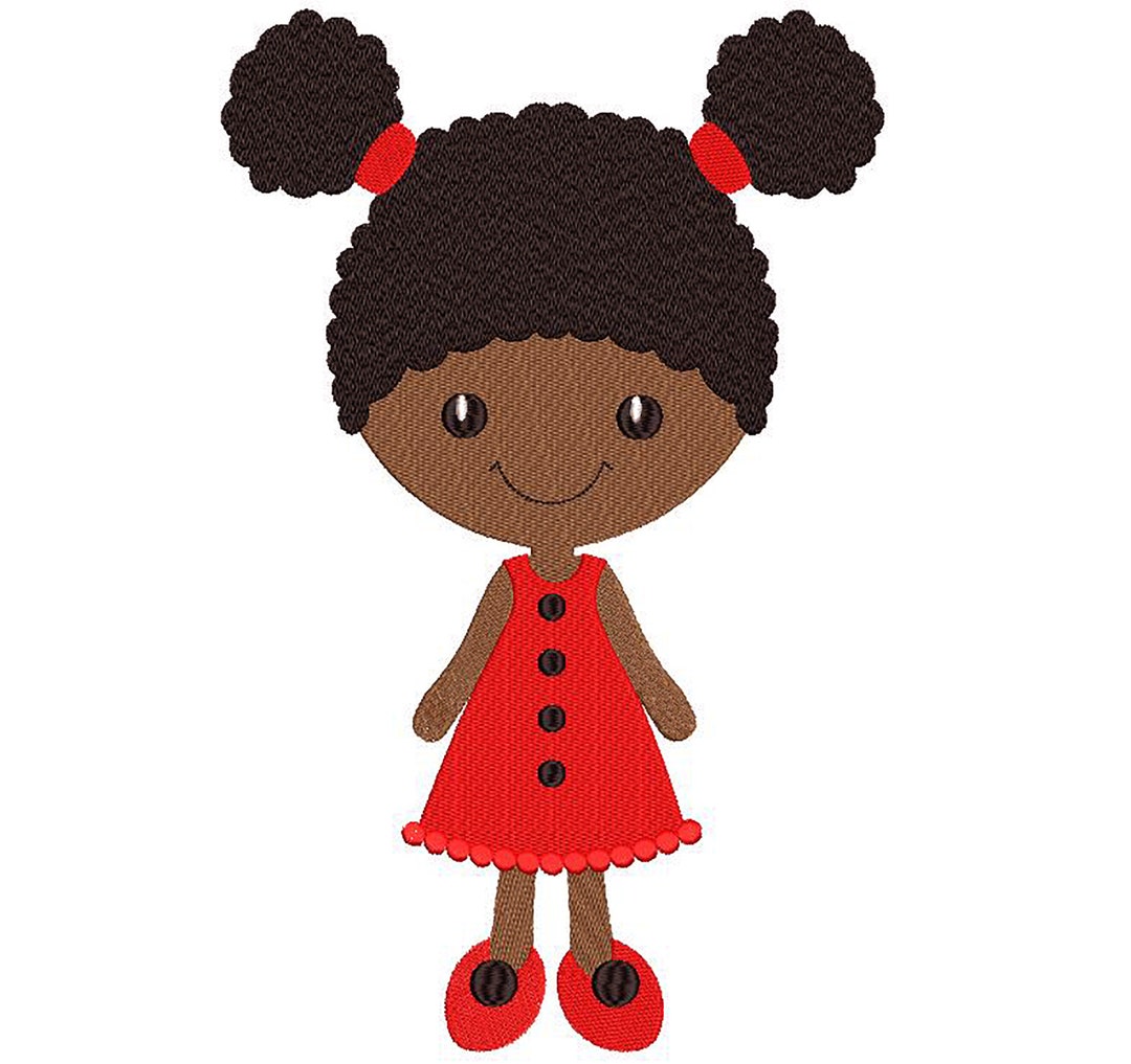 Embroidery Designs Cute Black Girl, Embroidery Design 5x7 Hoop ...