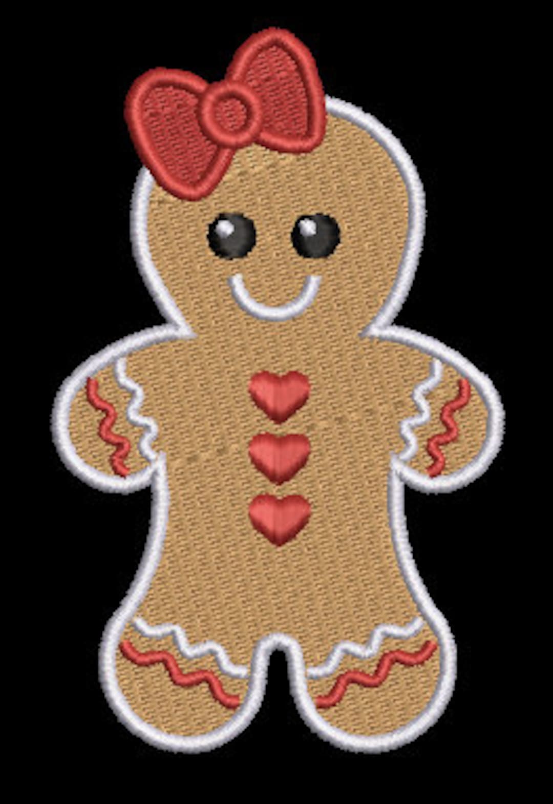 Gingerbread Girl Embroidery Design Christmas Embroidery File 4"x4" - Etsy