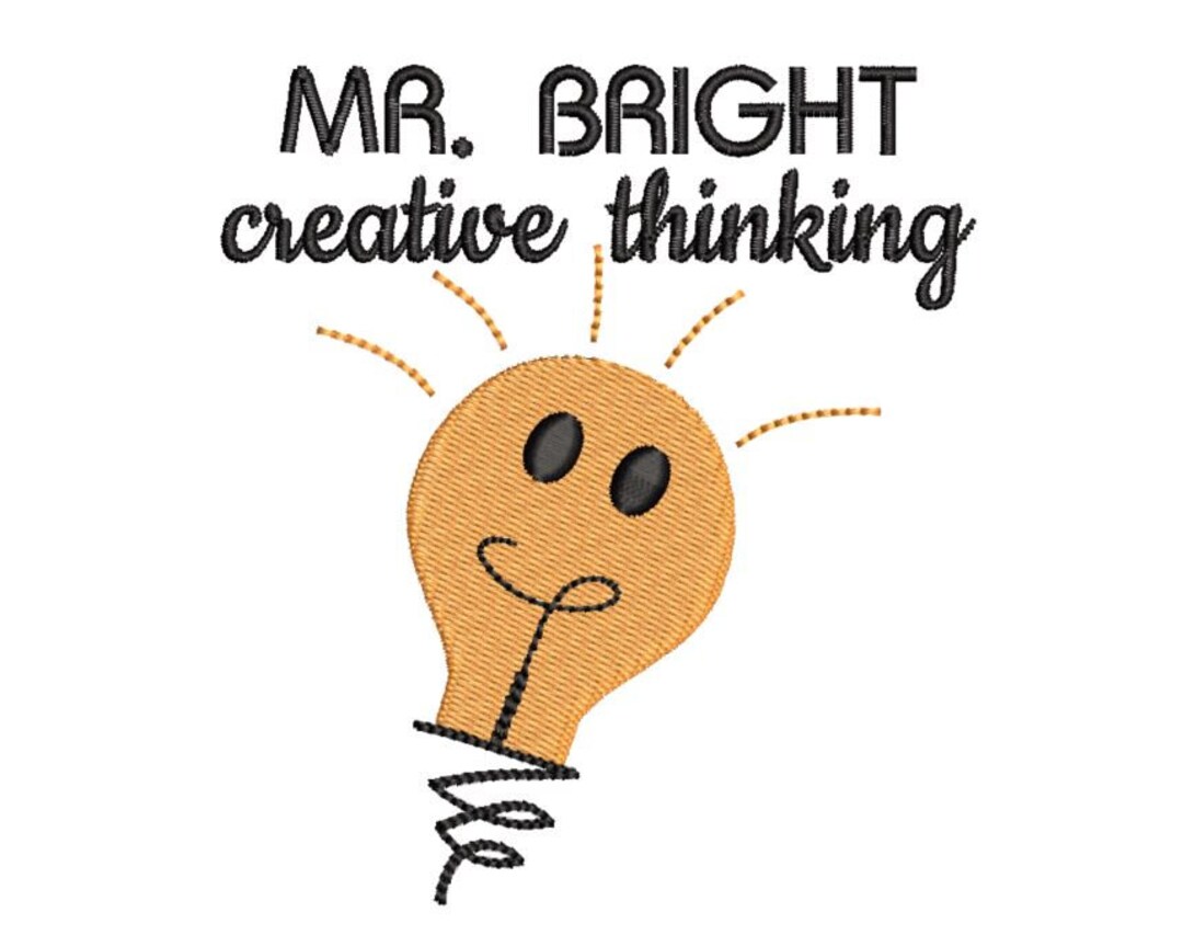 Mr. Men Meme, Mr. Bright "creative Thinking" Embroidery Machine Files ...