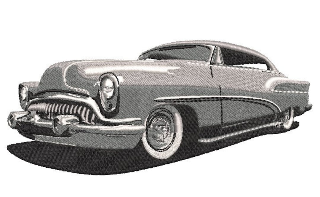 Custom Buick From the 50's Embroidery File. Realistic Embroidery ...