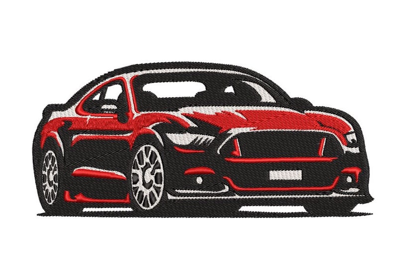 Embroidery Design Mustang 2015 Car Embroidery File 2 Sizes Stickdatei ...