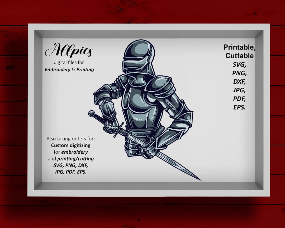 Knight in Armour, Layered Colored SVG Scaleable Cutting File, Clipart ...