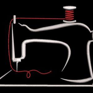 Sewing Machine Outline Embroidery Design: Two Sizes (digital Download ...