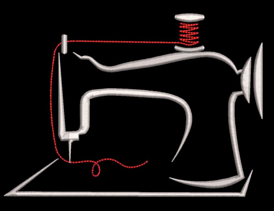 Sewing Machine Outline Embroidery Design: Two Sizes (digital Download ...