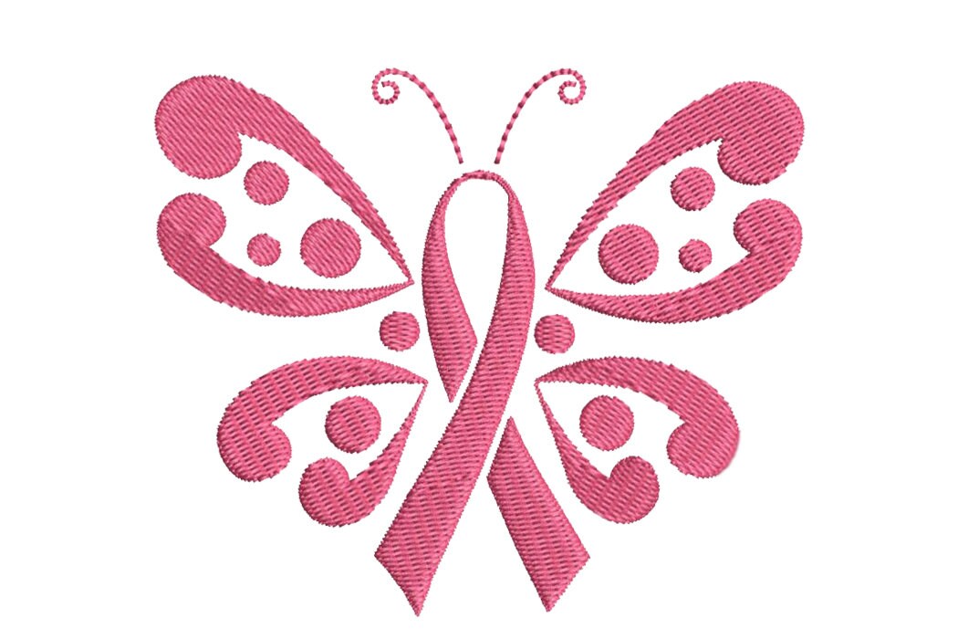 Embroidery Design Breast Cancer Fighter Ribbon Butterfly Embroidery ...