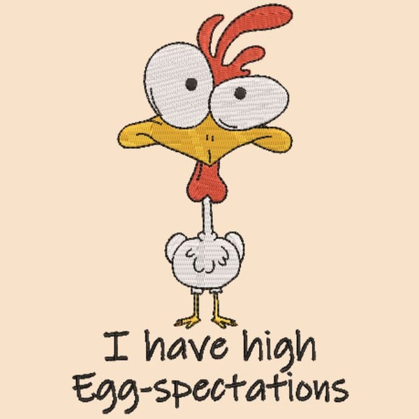 Funny Crazy Chicken Embroidery Design - Etsy