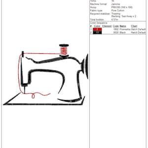 Sewing Machine Outline Embroidery Design: Two Sizes (digital Download ...
