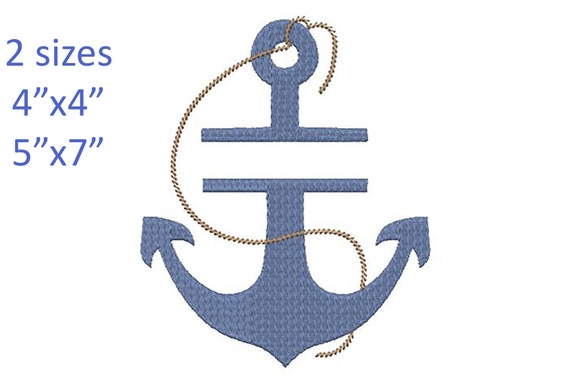 Machine Embroidery Files Split Anchor Embroidery Design - Etsy