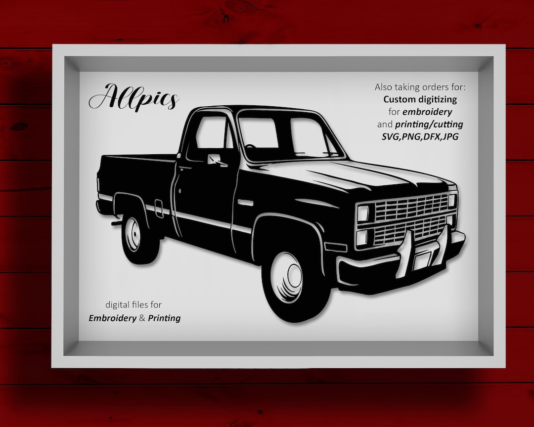 Chevrolet Silverado 1983 Pickup, Classic Car SVG, Sublimation PNG, High ...