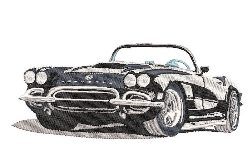 Car Corvette C1 Embroidery Design, Embroidery Machine Files 2 Sizes - Etsy