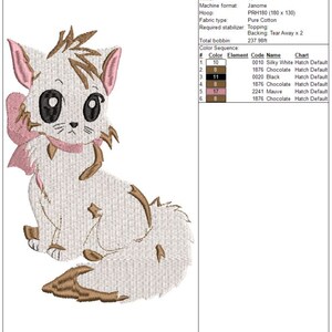 Embroidery Designs Cat Kitten Cartoon Embroidery Machine Files ...