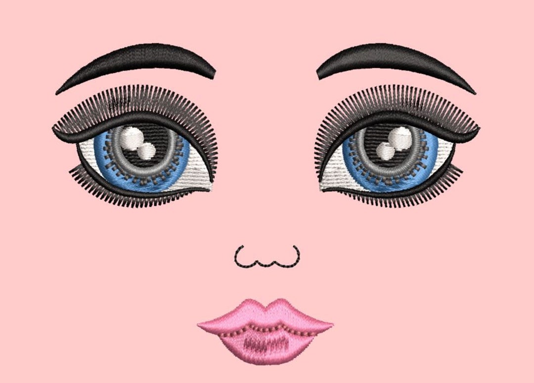 Doll Face Embroidery Machine File Fairytale Embroidery Design 2 Sizes ...