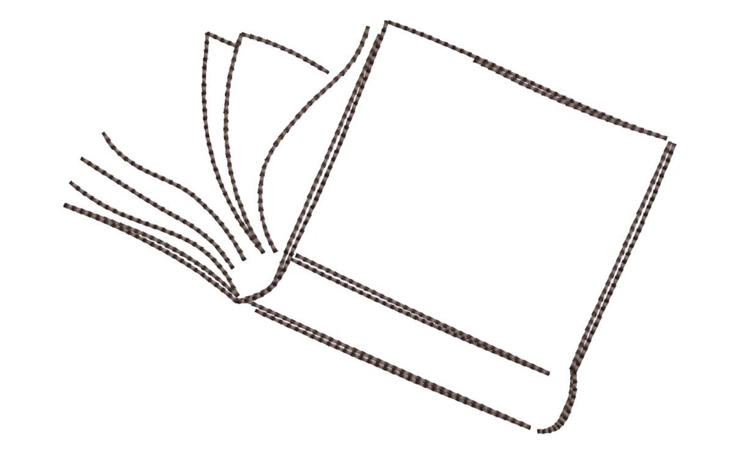 Embroidery Designs Lines Open Book Minimal Embroidery Machine Files, 3 ...