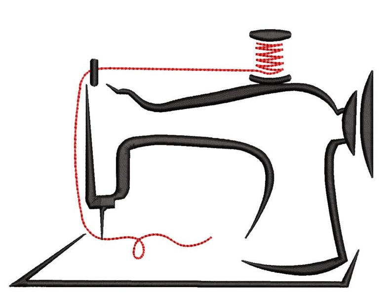 Sewing Machine Outline Embroidery Design: Two Sizes (digital Download ...