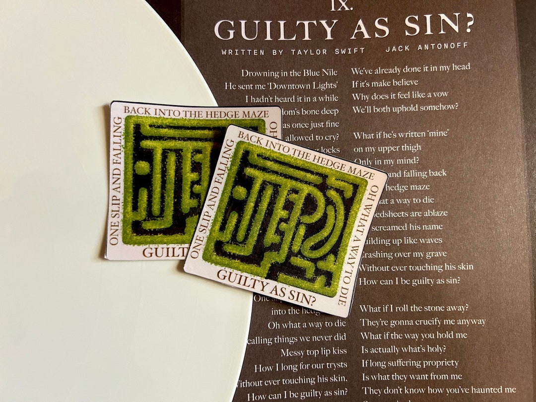 Guilty as Sin Sticker- Ttpd-waterproof-laptop Decal - Etsy