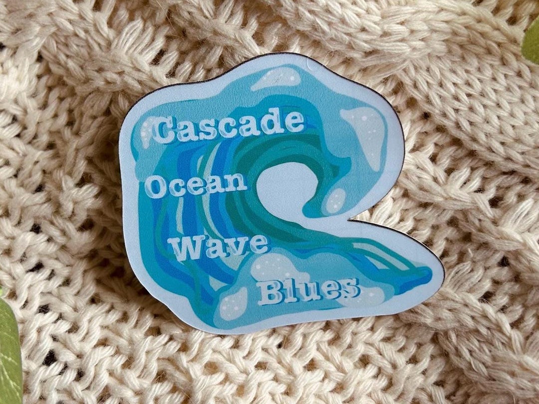 Cascade Ocean Wave Blues Sticker-folklore Era-laptop Decal- Vinyl ...