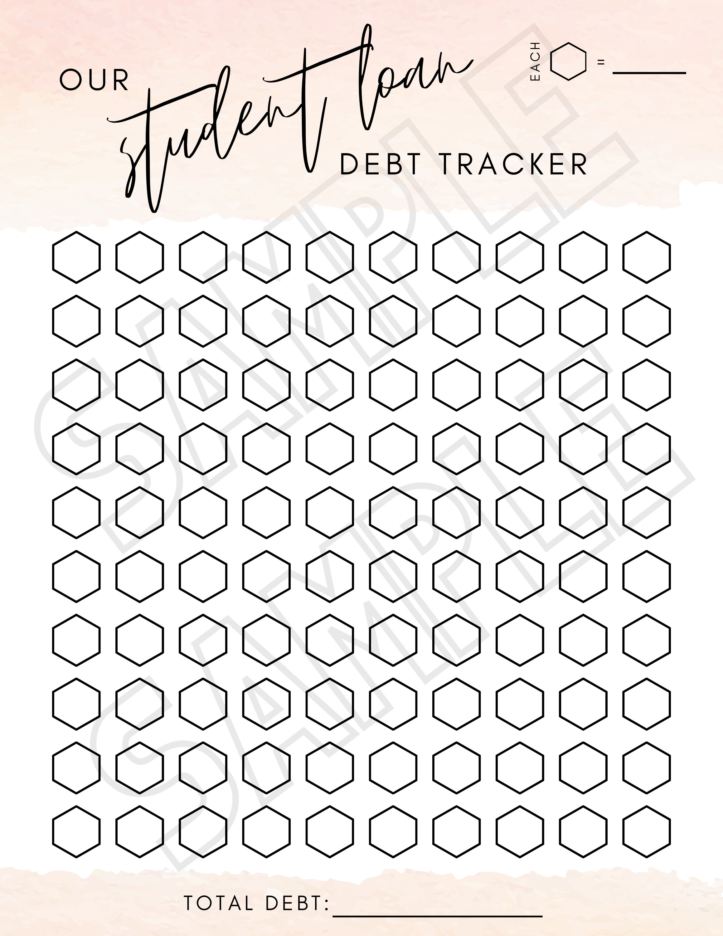 Our Student Loan Debt Tracker PRINTABLE Debt Payoff Tracker Debt ...