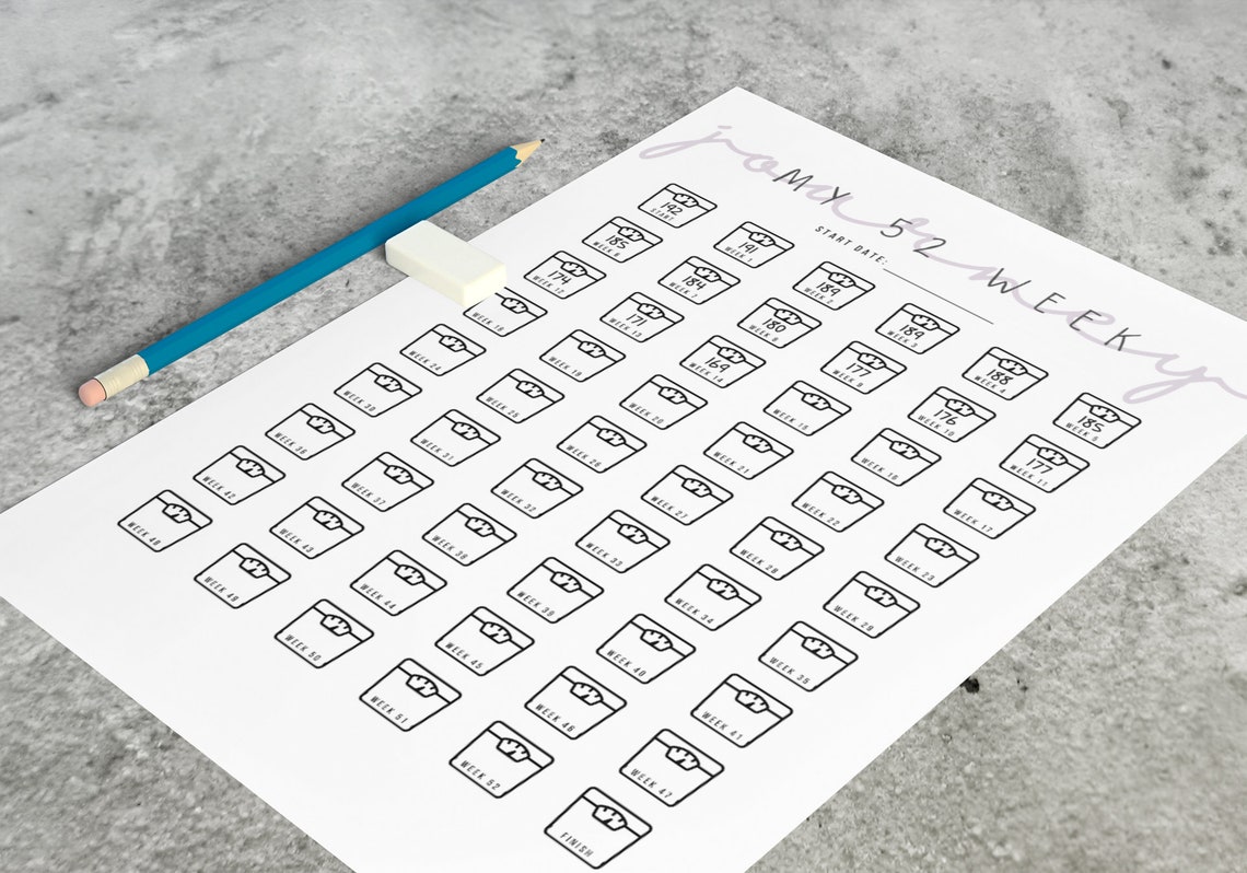 My 52 Week Journey | PRINTABLE | Weight Tracker | Weight Loss Coloring ... My 52 Week Journey | PRINTABLE | Weight Tracker | Weight Loss Coloring ...