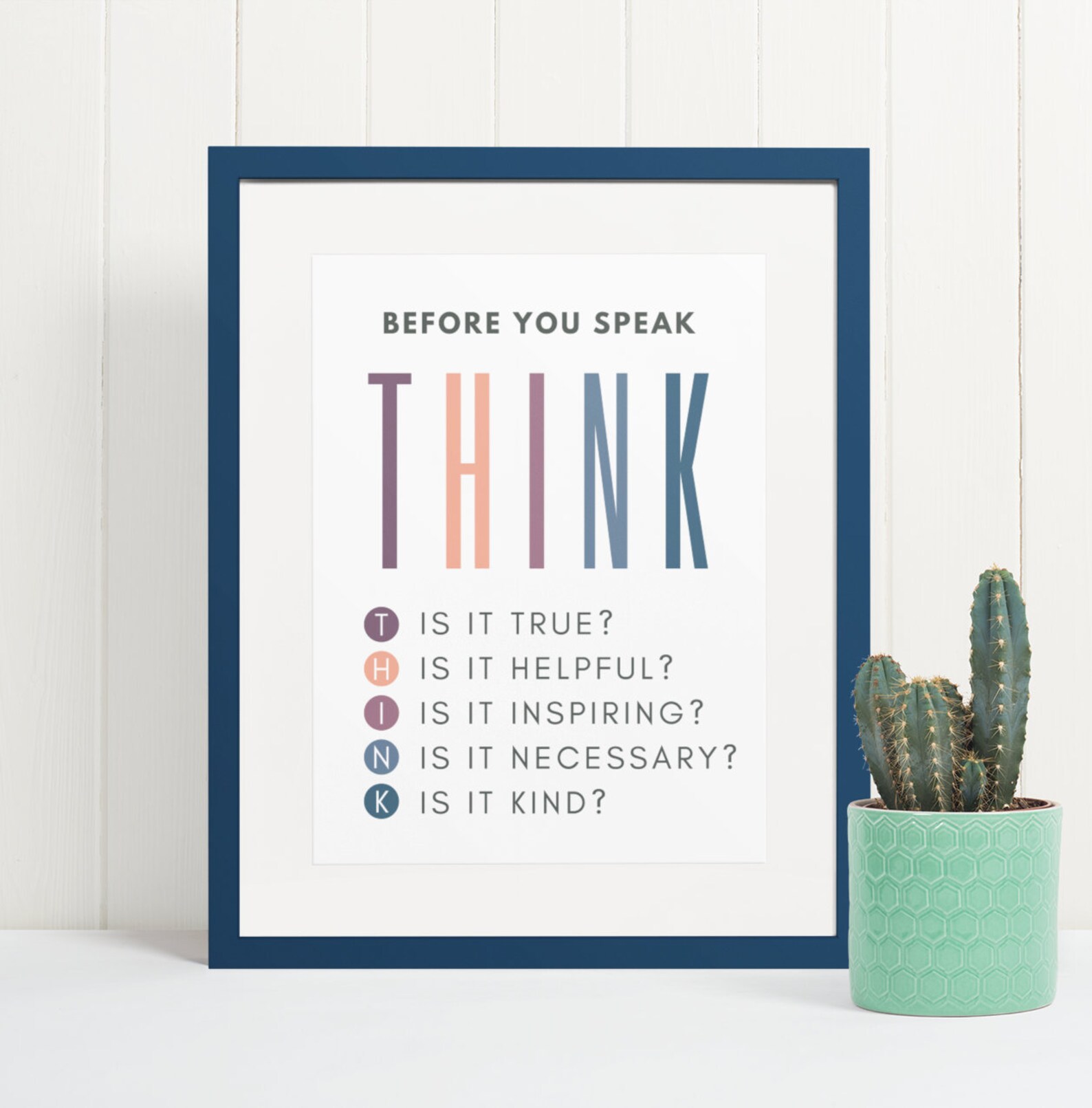 Before You Speak, Think | PRINTABLE | Inspirational Quote | Wall Art ...