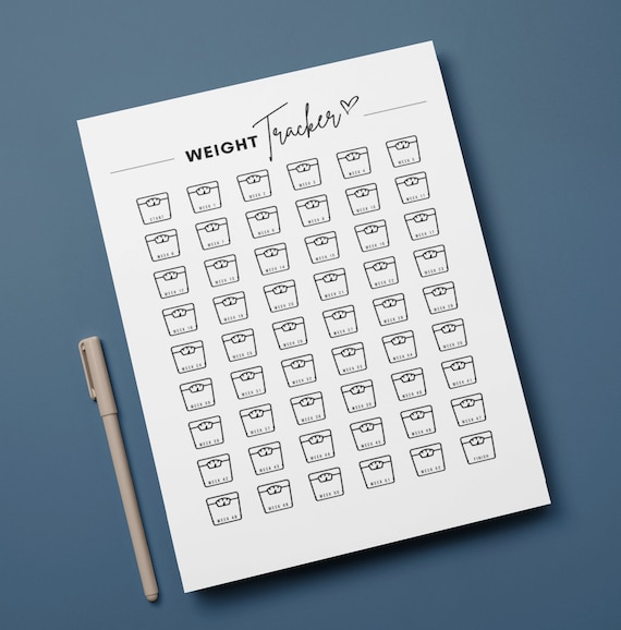 Weight Tracker PRINTABLE Weight Loss Coloring Sheet - Etsy