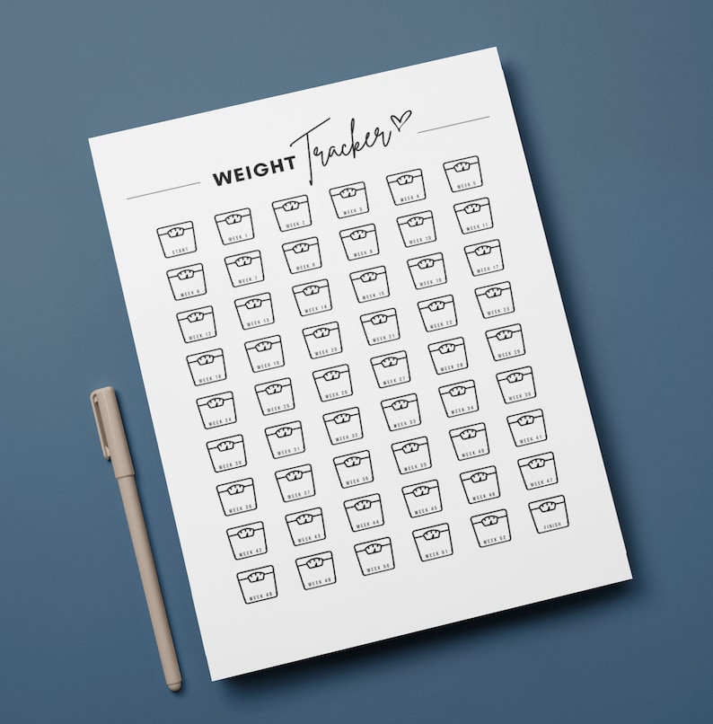 Weight Tracker | PRINTABLE | Weight Loss Coloring Sheet | Health ...