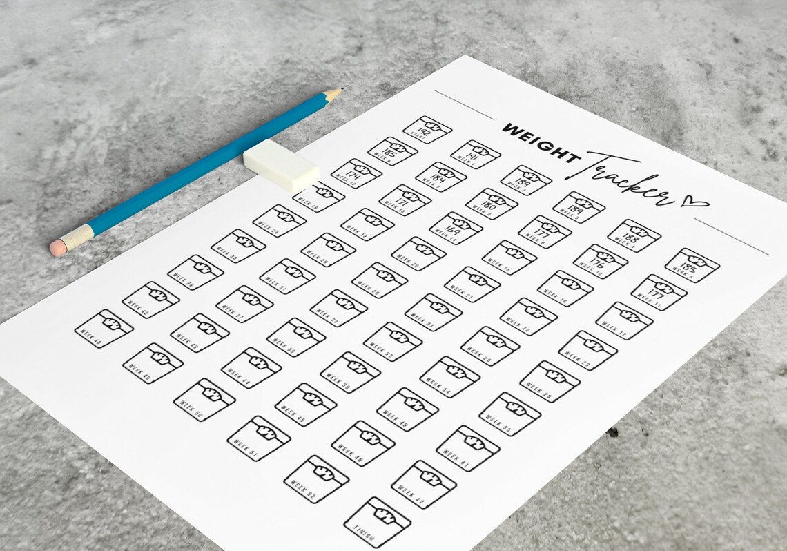 Weight Tracker | PRINTABLE | Weight Loss Coloring Sheet | Health ...