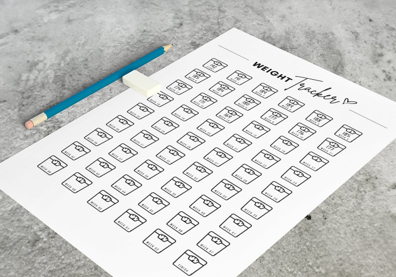 Weight Tracker | PRINTABLE | Weight Loss Coloring Sheet | Health ...