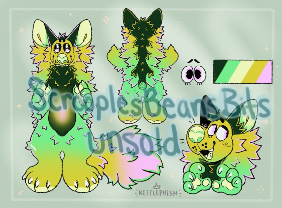 Hyena Furry Adoptable/adopt Reference Sheet lucky Batch - Etsy