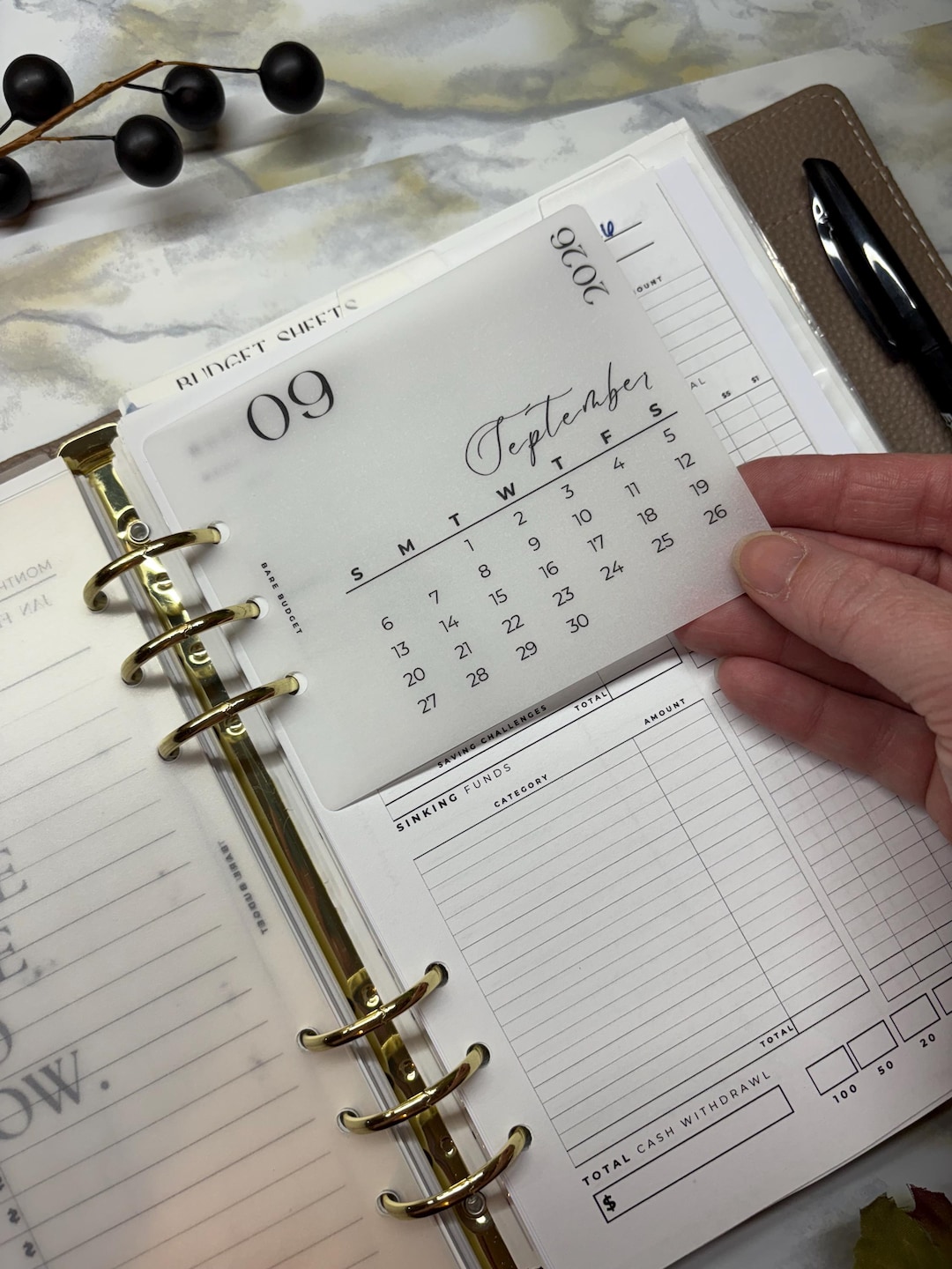 2026 Half Size Calendar Bookmarks Laminated Matte Vellum Set of 12 A6 ...
