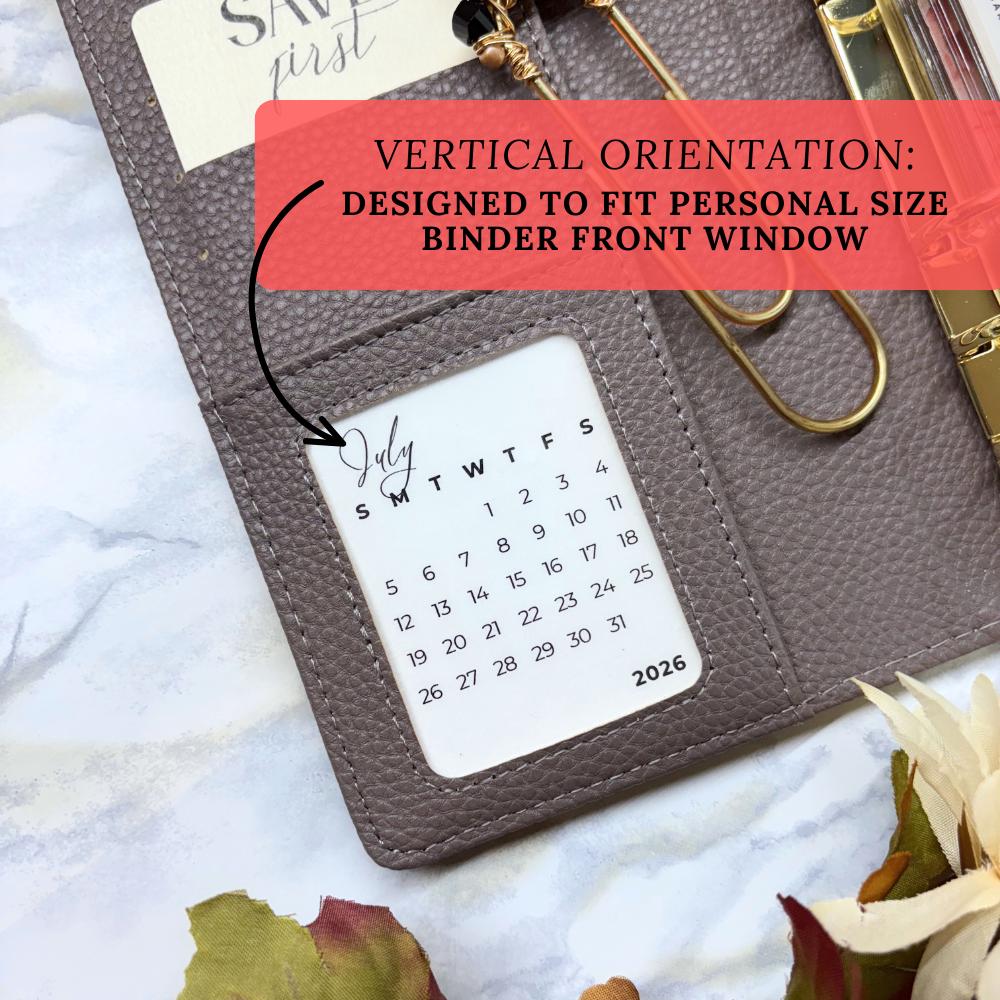 2026 Monthly Calendar Cards Glossy Laminated Cardstock Set of 12 ...