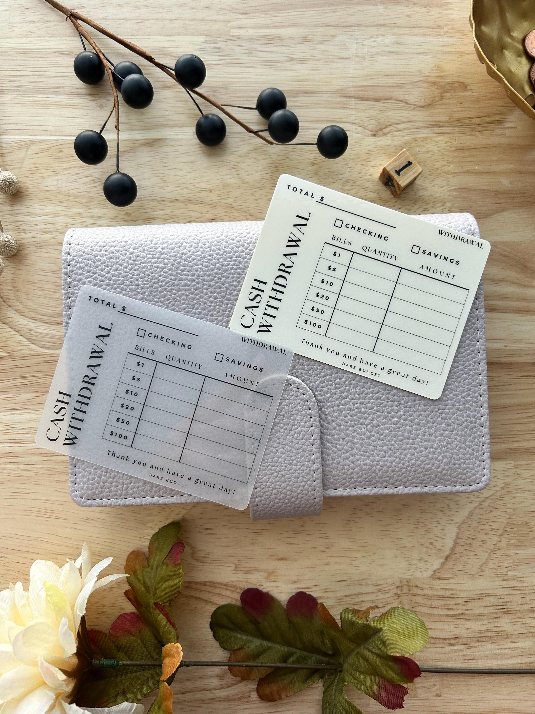 Cash Budgeting Withdrawal Slip A6 A7 Vellum or Cream Cardstock ...
