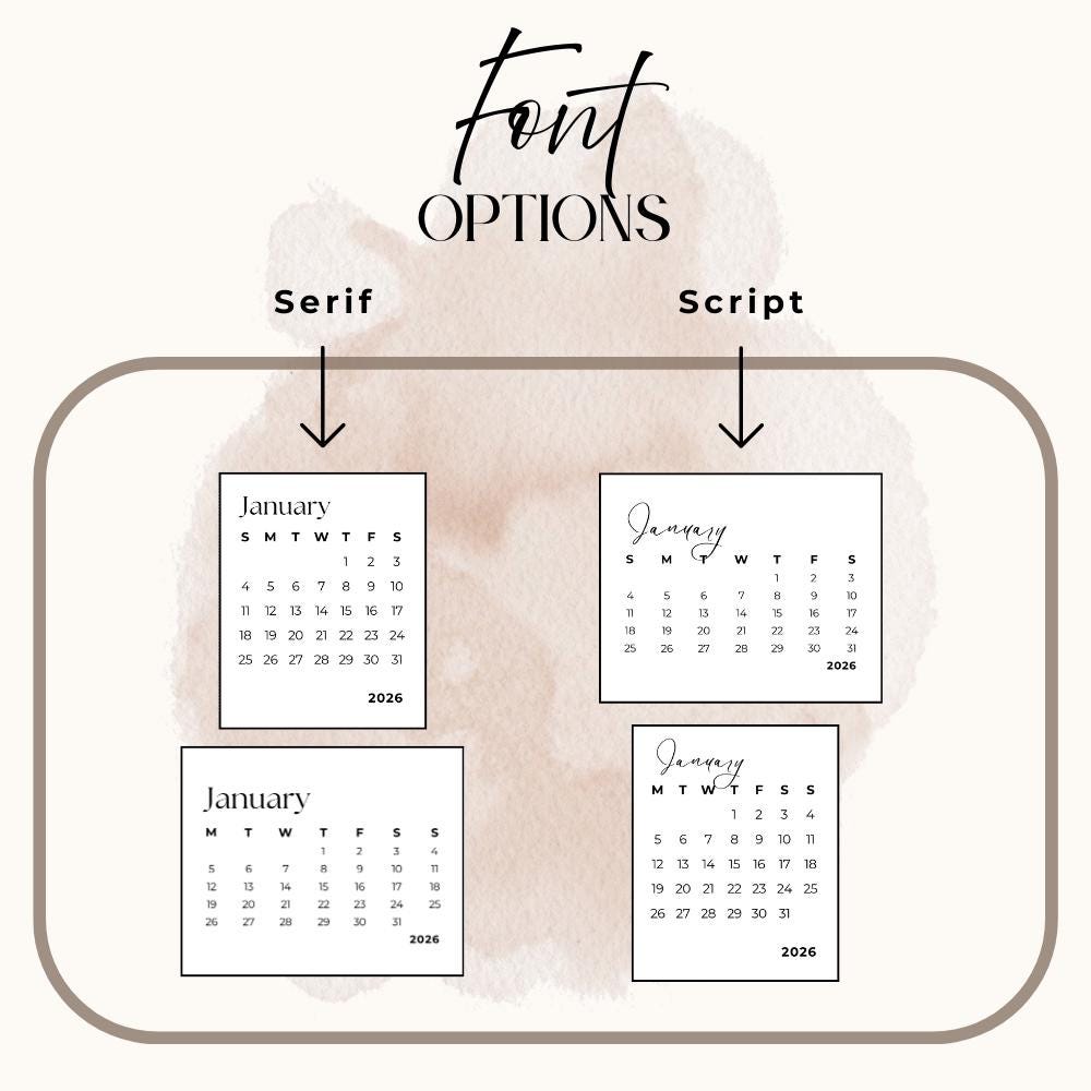 2026 Monthly Calendar Cards Glossy Laminated Cardstock Set of 12 ...