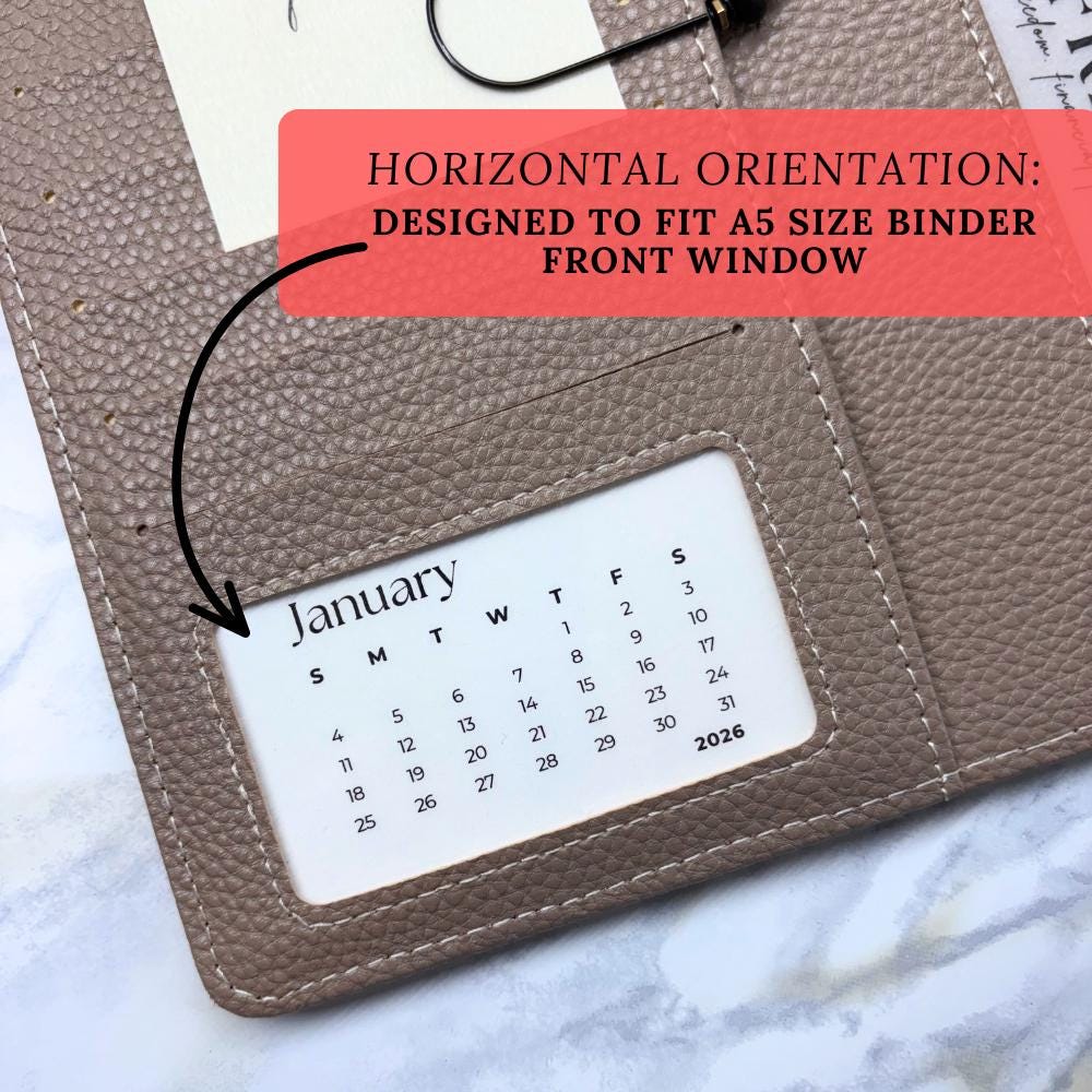 2026 Monthly Calendar Cards Glossy Laminated Cardstock Set of 12 ...