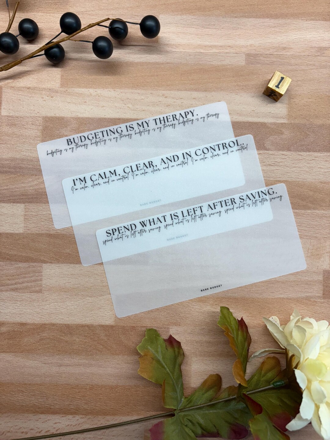 Budget Binder Quote Cards Matte Vellum Planner Inserts Set of 3 ...