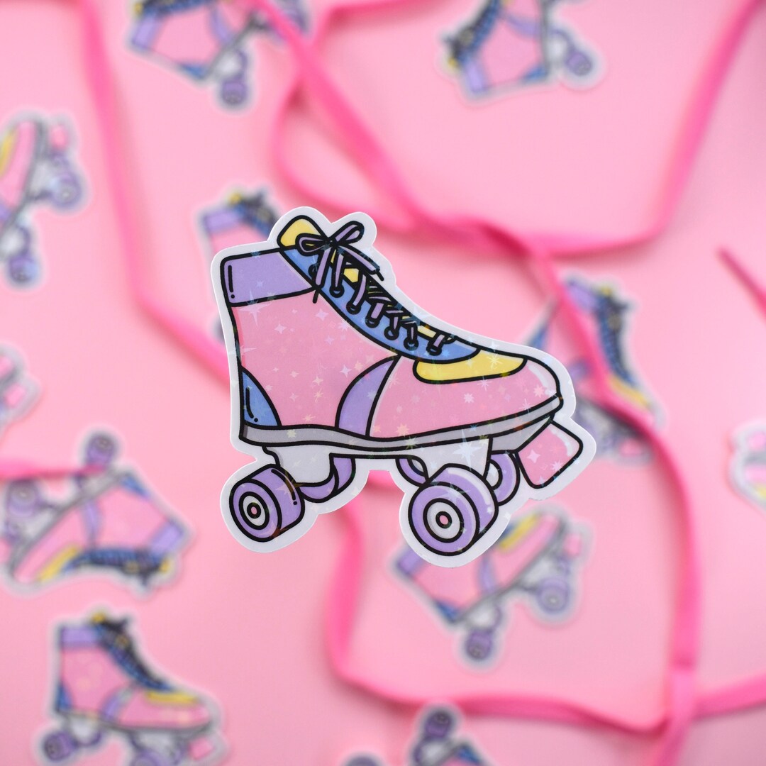 Roller Skates Holographic Overlay Sticker - Etsy