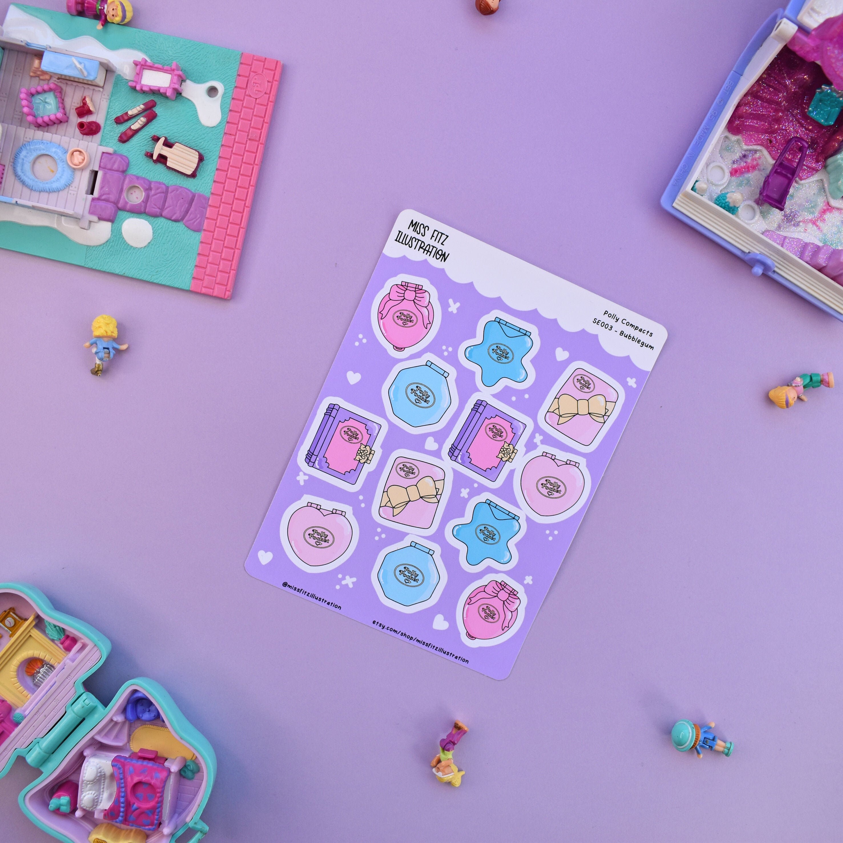 Polly Compacts Sticker Sheet Bubblegum SE003 - Etsy