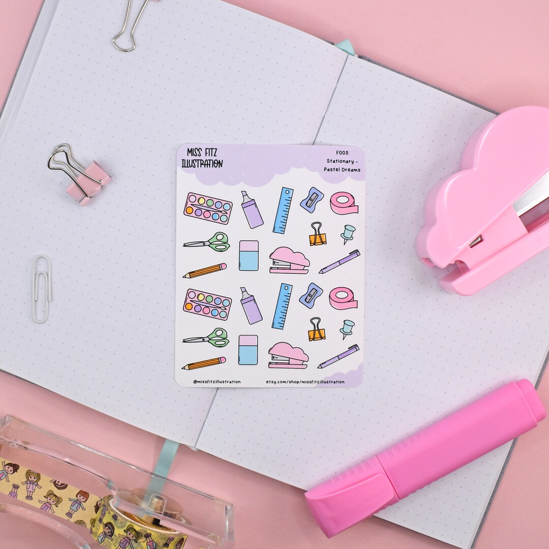 Stationary - Pastel Dreams - Planner Sticker Sheet - F005 - Etsy