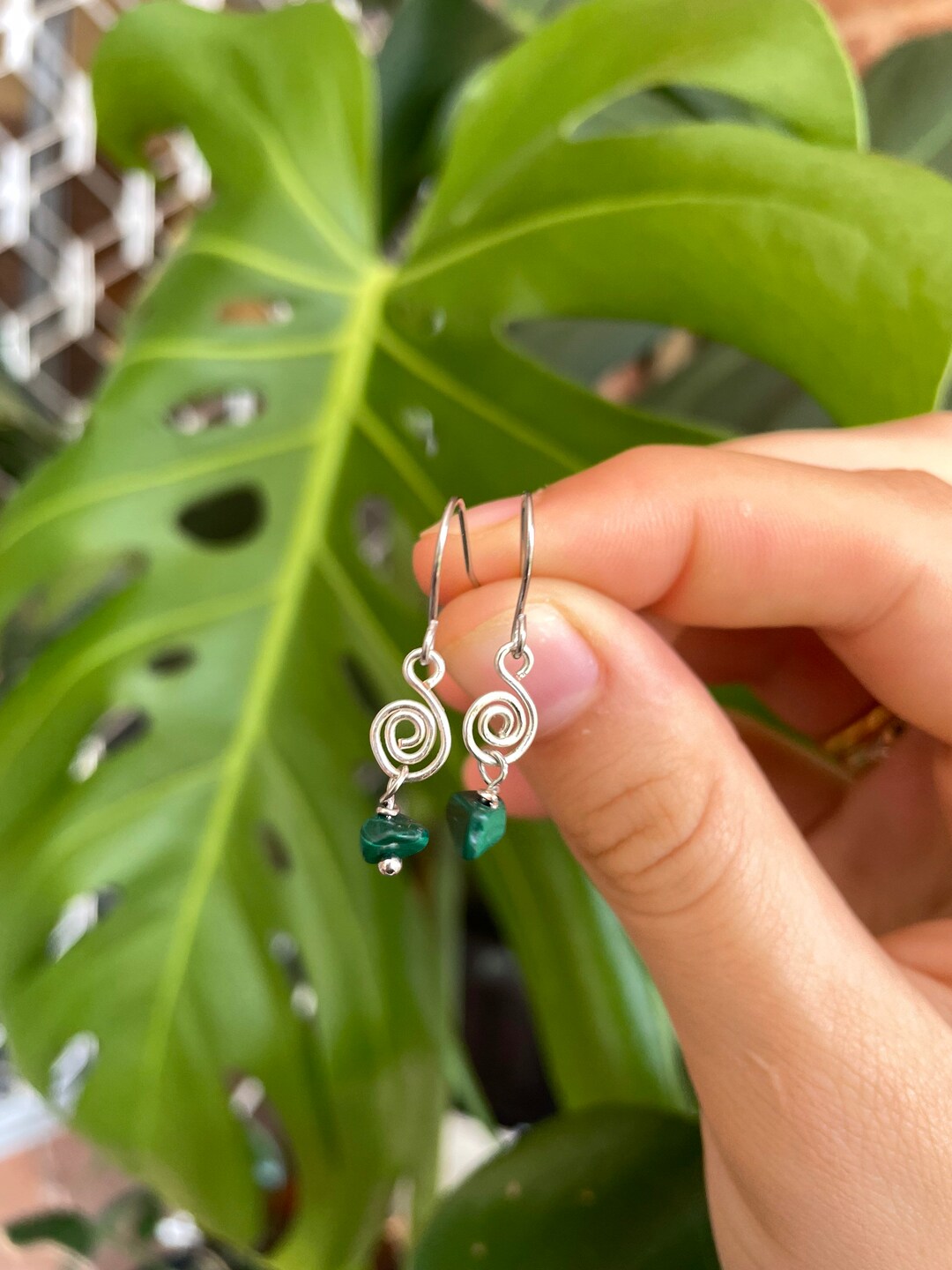 Handmade Natural Gemstone Chip Spiral Earrings on 18k Gold - Etsy Australia