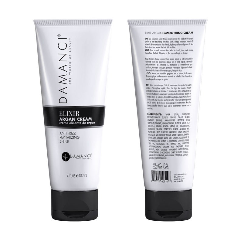 DAMANCI Elixir Argan Cream, Leave-in Conditioner for Anti-frizz & Shine ...