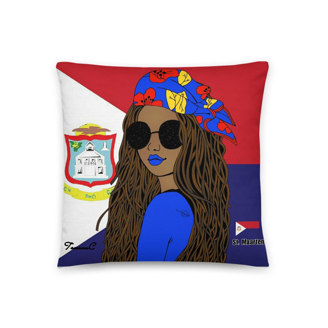St. Maarten Rasta Girl Basic Pillow - Etsy