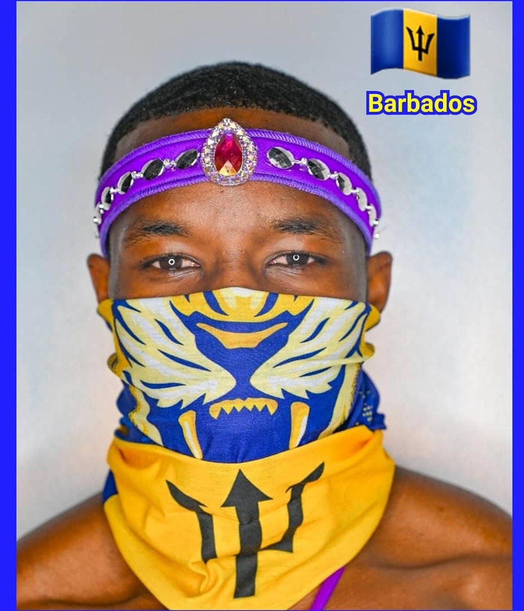 Face Mask, Barbados Flag - Etsy