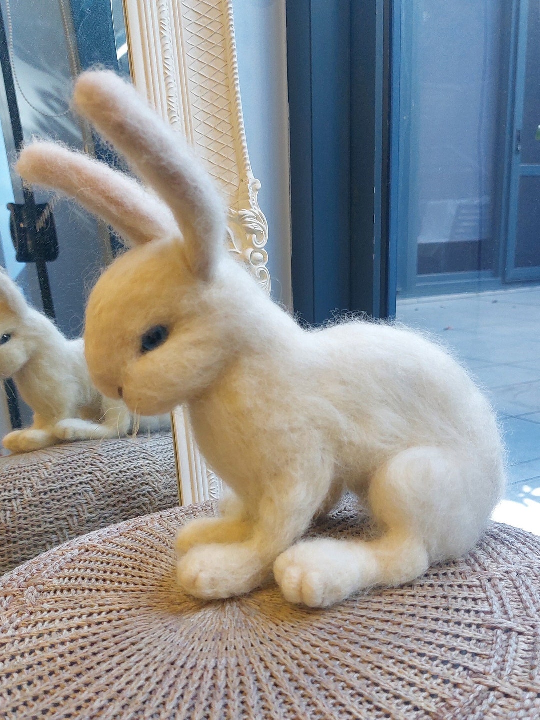 Snow Hare Needle Felted Rabbit Felted Bunny Felted Wool Animals Hand ...