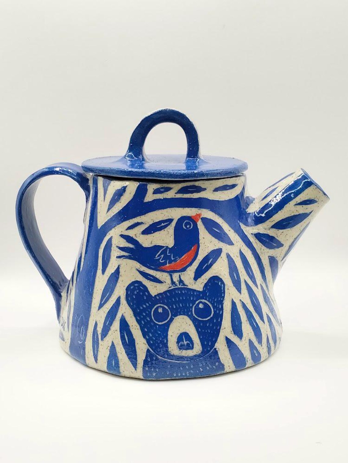Hand Made Tea Pot, Large Capacity, Stoneware, Ceramic, Bear Hug Design ...