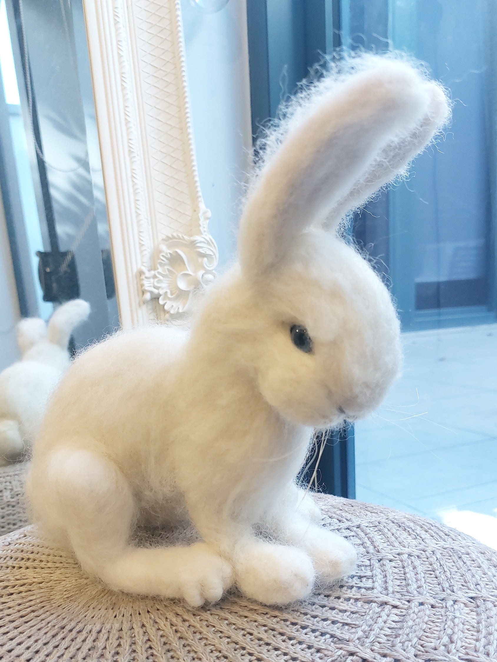 Snow Hare Needle Felted Rabbit Felted Bunny Felted Wool Animals Hand ...