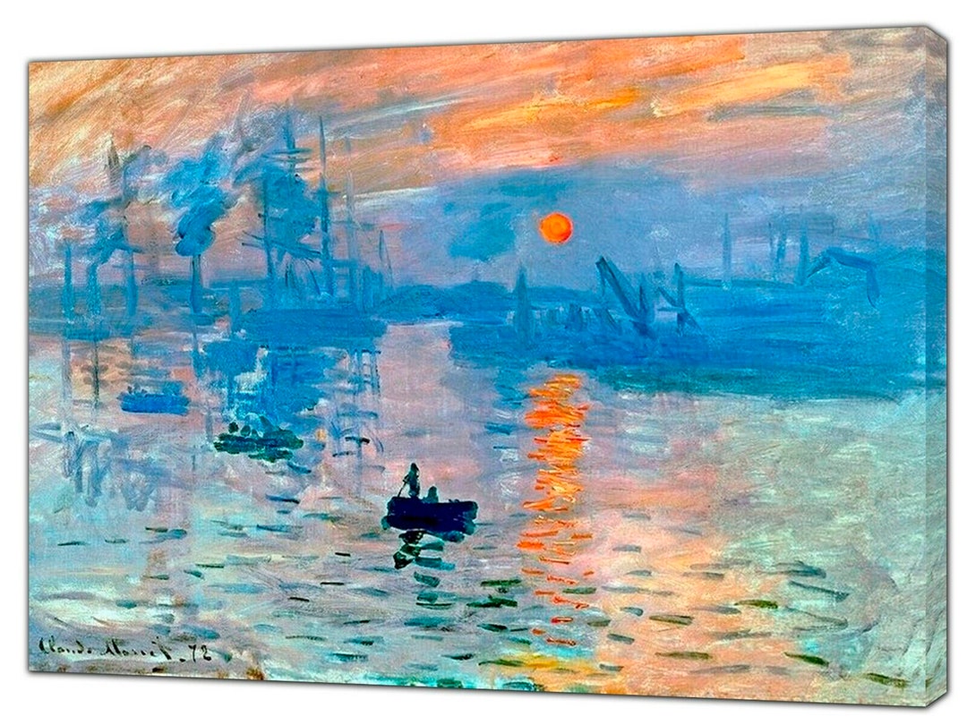 Sunrise Oil Paint by CLAUDE MONET Reprint on Framed Canvas Wall Art ...