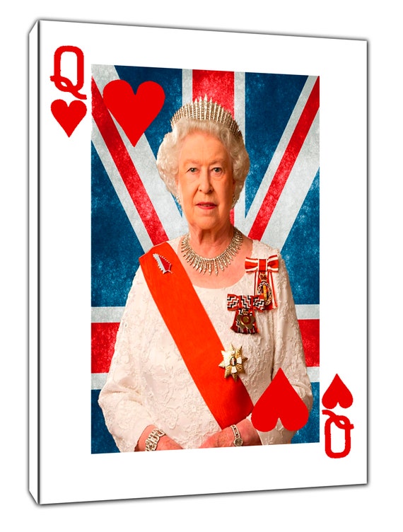 Queen Elizabeth Playing Card Picture Photo Print on Framed | Etsy UK