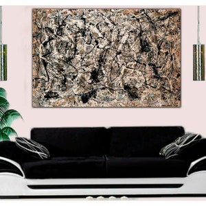 Jackson Pollock Number 28 Oil Paint Re Print Framed Canvas Wall Art ...