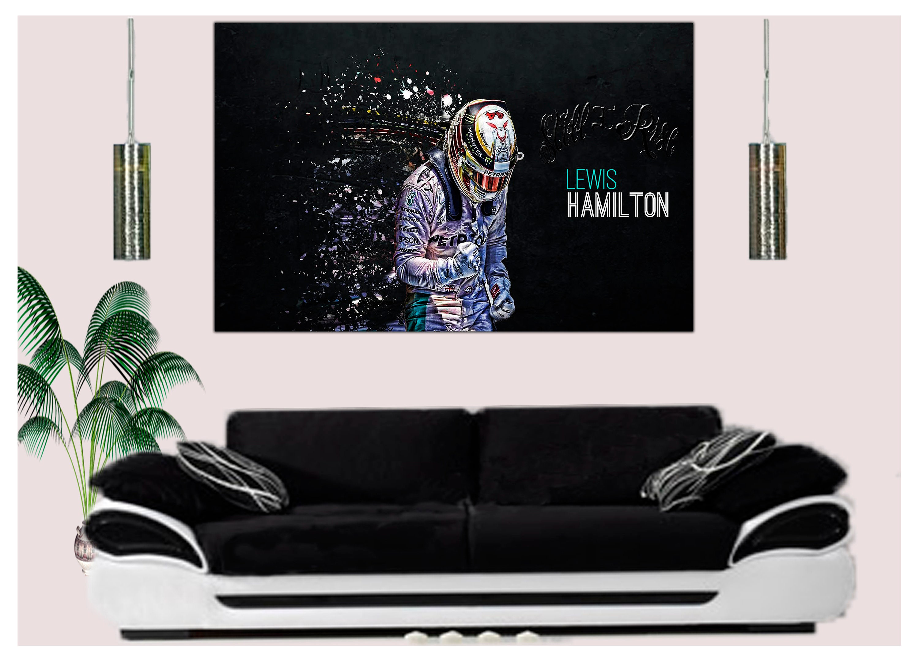 Formula 1 Lewis Hamilton Still I Rise Photo Print on Framed Canvas Wall ...