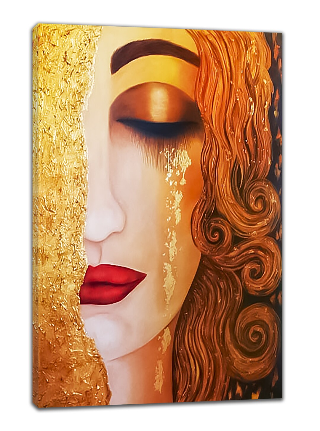 Gustav Klimt the Golden Tears Reproduction Print on Canvas Wall Art ...