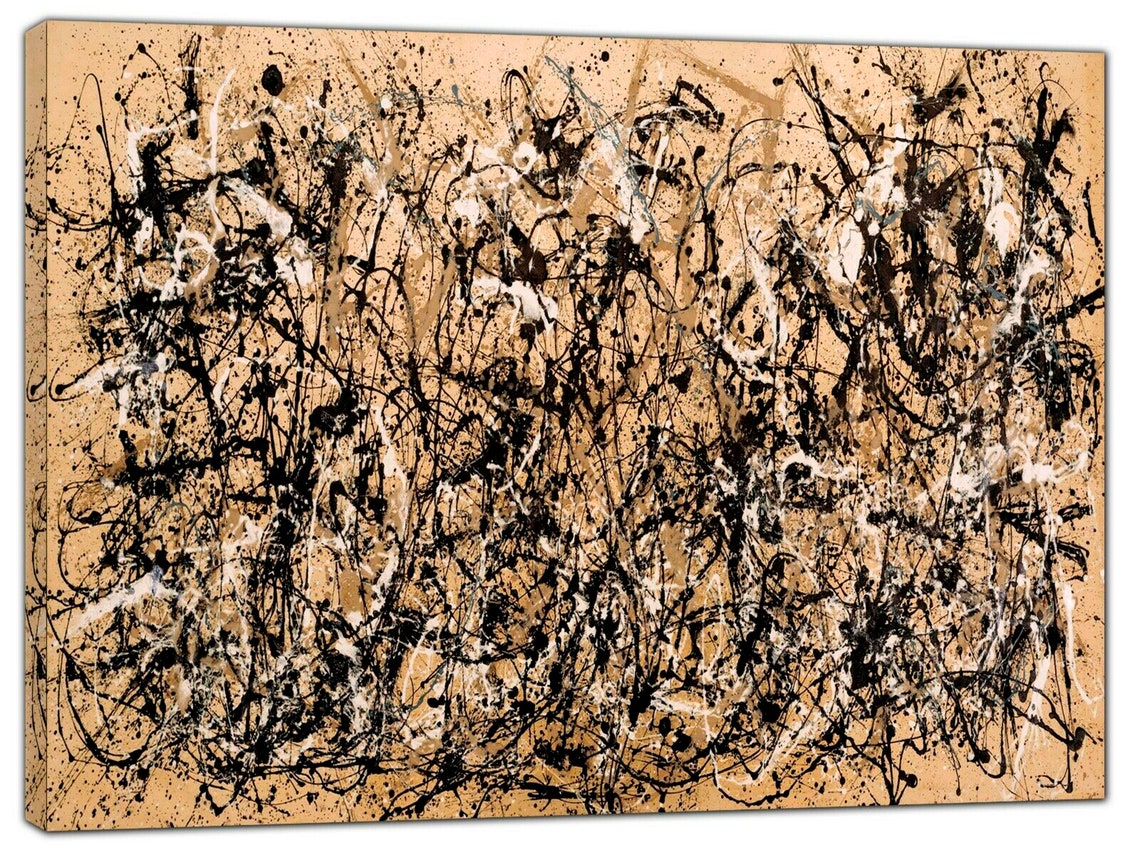 Jackson Pollock Number 31 Oil Paint Reprint Framed Canvas Wall Art Home ...